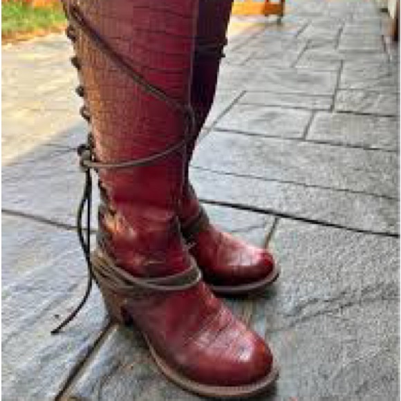 Freebird by Steven | Shoes | Freebird Coal Red Crocodile Tall Boot ...